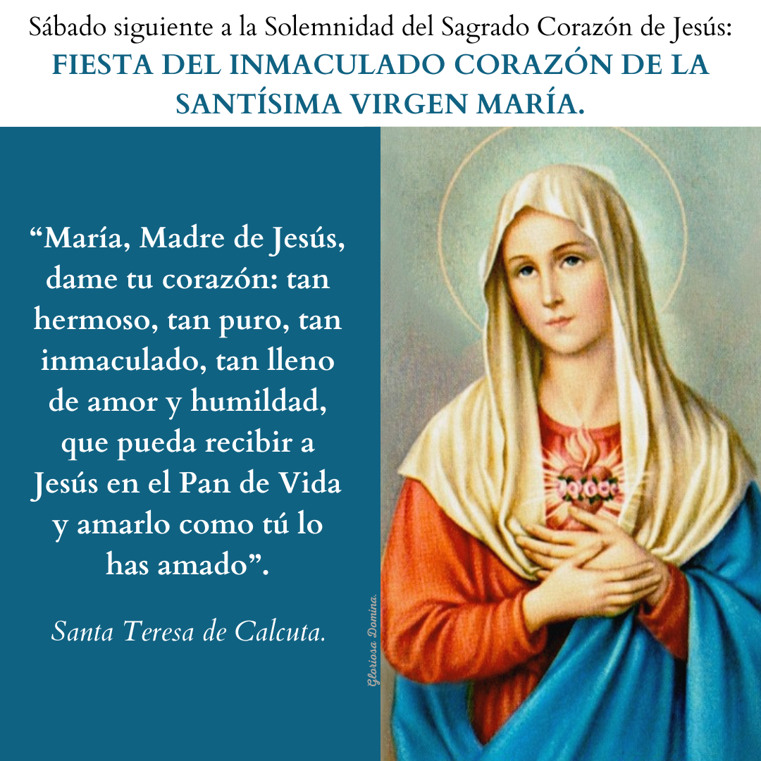 SÁBADO SIGUIENTE A LA SOLEMNIDAD DEL SAGRADO CORAZÓN DE JESÚS: FIESTA ...